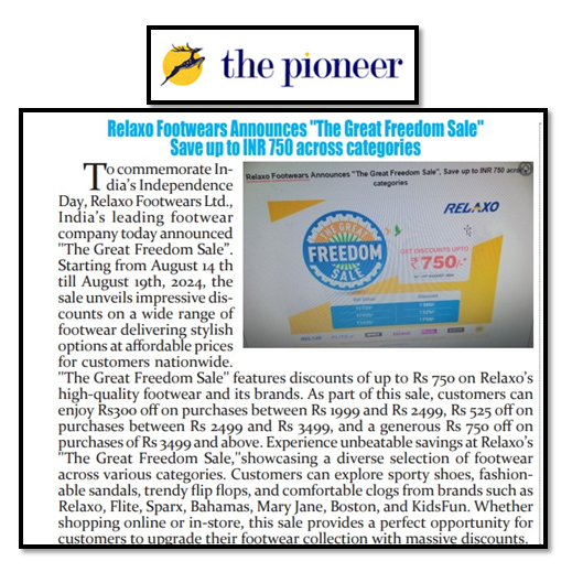 Press Coverage – Relaxo Footwears Limited